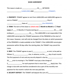 5+ Free Simple One Page Rental Agreement Editable [State-Wise ...