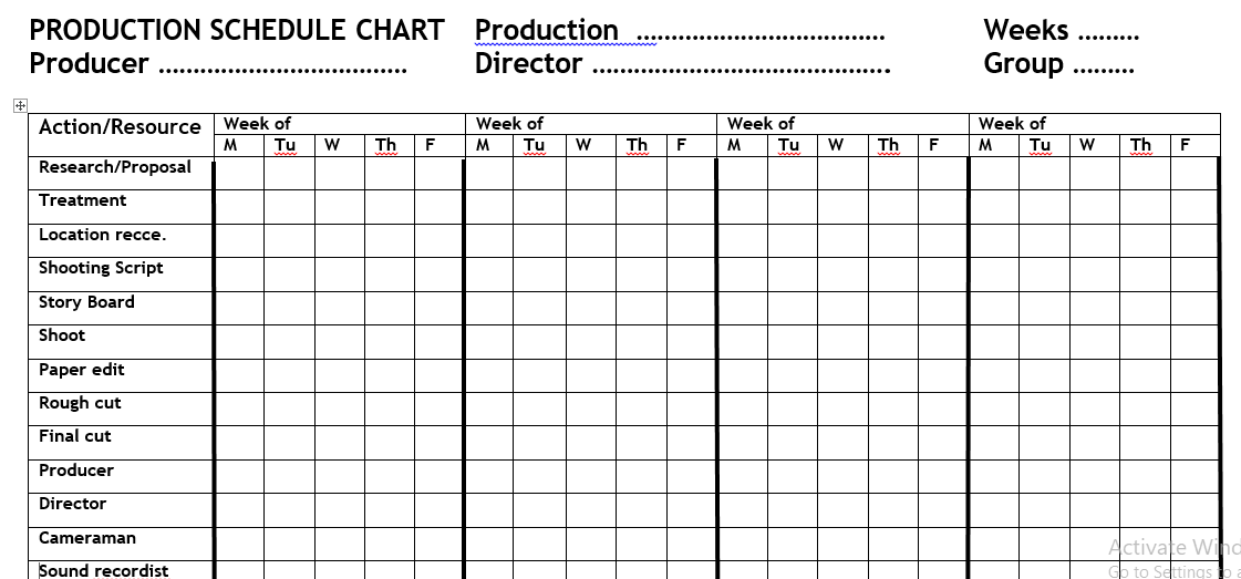11+ Production Schedule Templates Free Download [Word, Excel ...